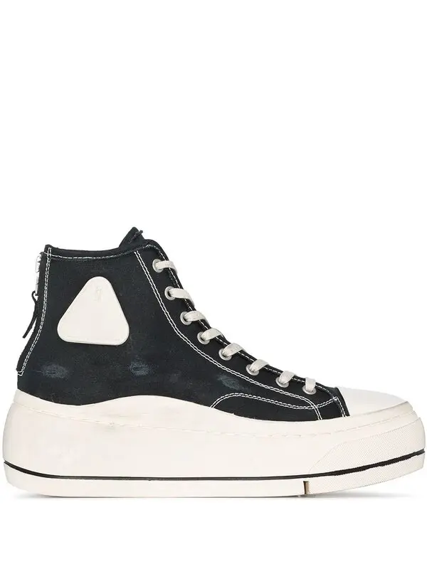 R13 Flatform High-top Sneakers - Black