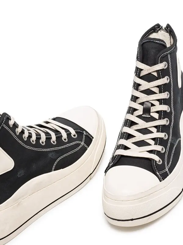 R13 Flatform High-top Sneakers - Black