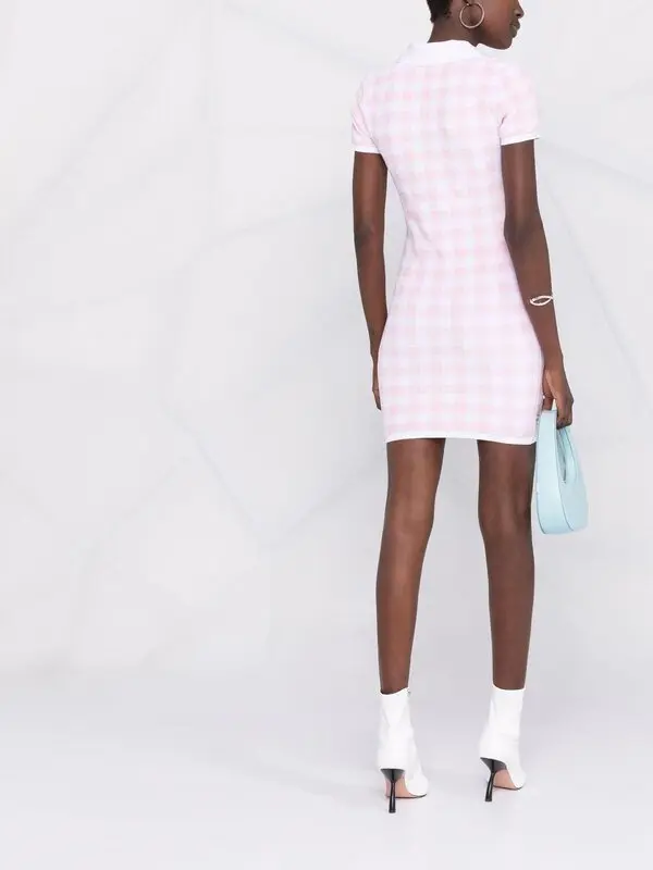 Buy Alexander Wang Gingham-print Polo Dress - Pink At 15% Off