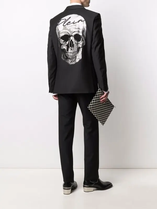 Philipp Plein Crystal Skull Single-breasted Blazer