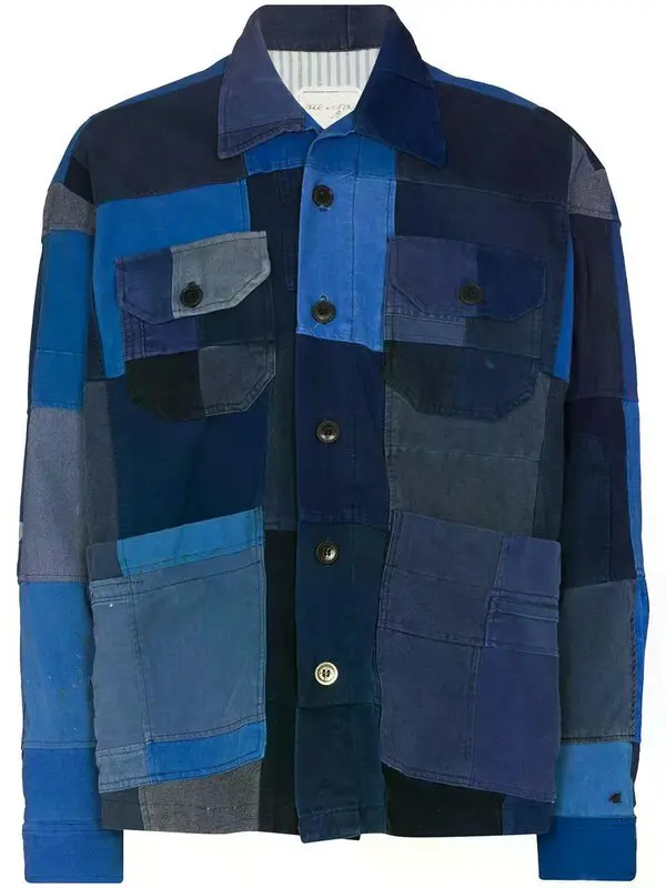 GREG LAUREN French Artist Patchwork Jacket - Blue