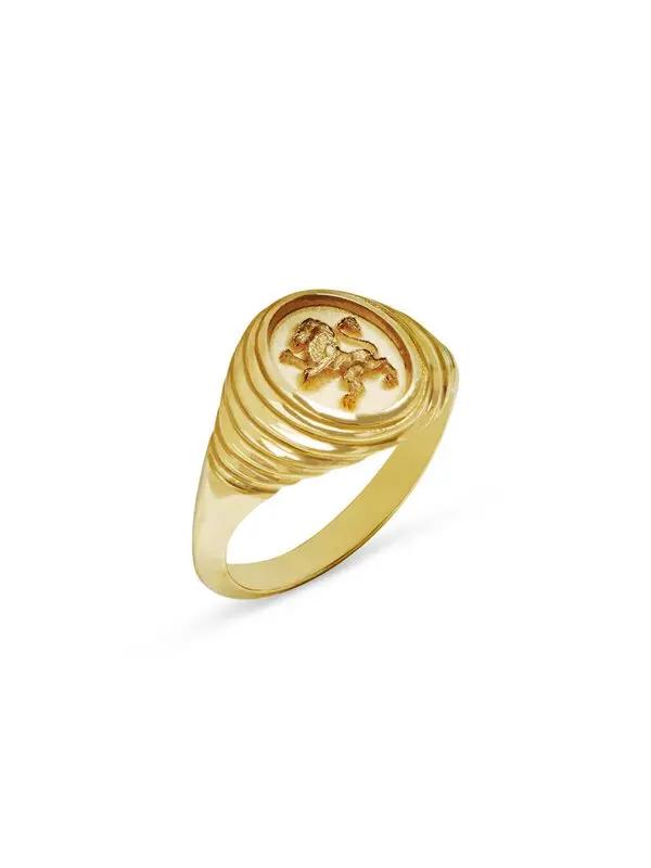 Retrouvai Lion Signet Ring - Yellow Gold