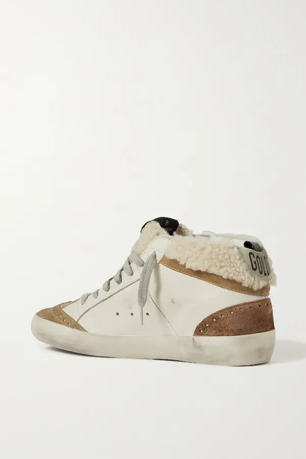 GOLDEN GOOSE Mid Star Distressed Sneakers - Neutrals