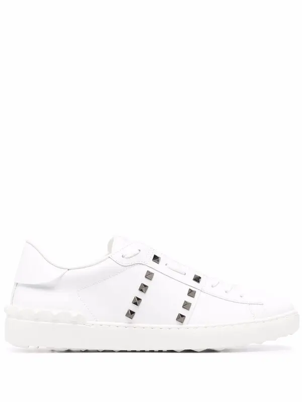 Valentino Garavani Rockstud Untitled Leather Sneakers - White