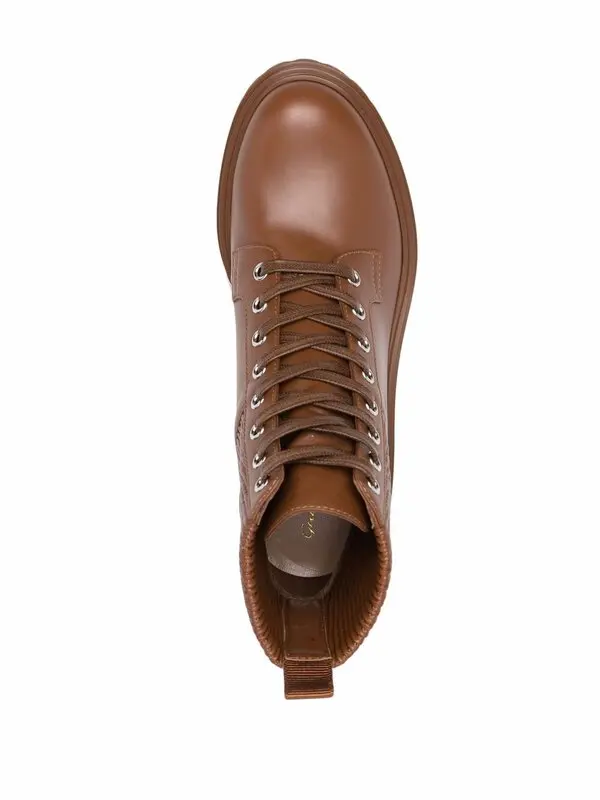 GIANVITO ROSSI Martis 20 Ribbed Combat Boots - Brown