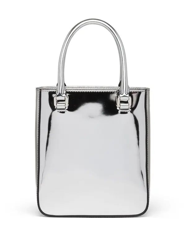 Prada Small Triangle Plaque Tote Bag
