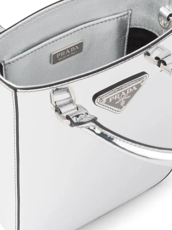 Prada Small Triangle Plaque Tote Bag