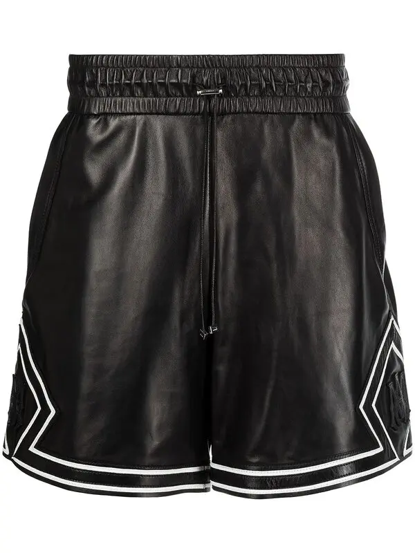 Amiri Appliqué-logo Leather Shorts