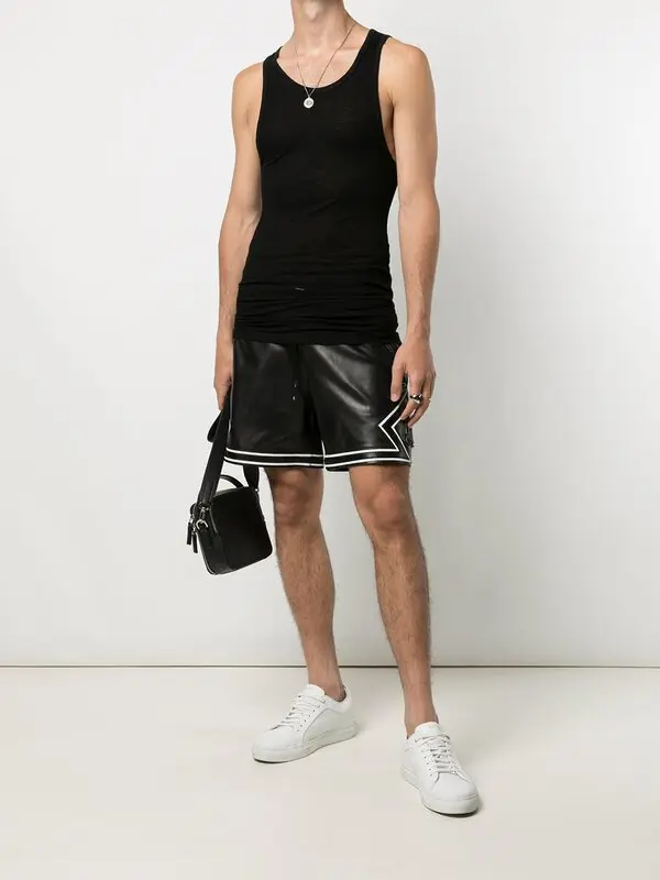 Amiri Appliqué-logo Leather Shorts