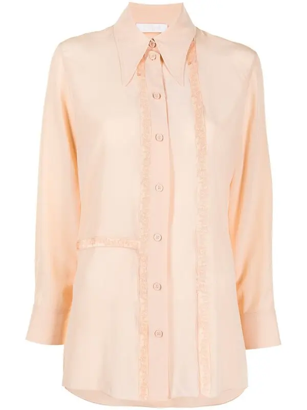 Chloé Lace Trim Shirt - Neutrals