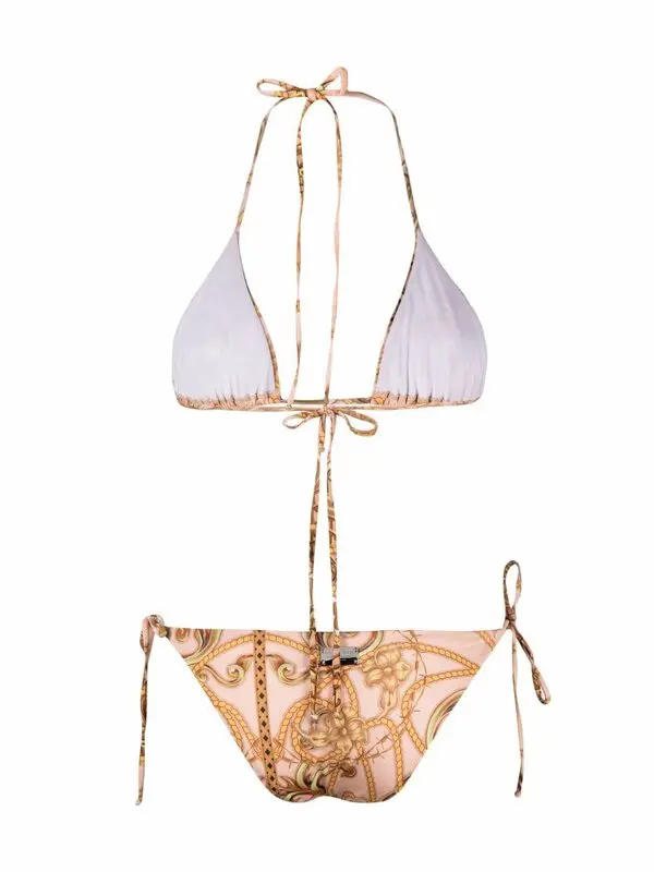 Philipp Plein New Baroque Triangle Bikini - Neutrals