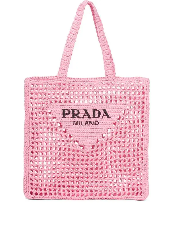 Prada Woven Raffia Tote Bag