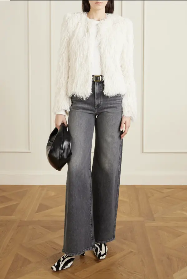 Balmain Fringed Tweed Jacket - White