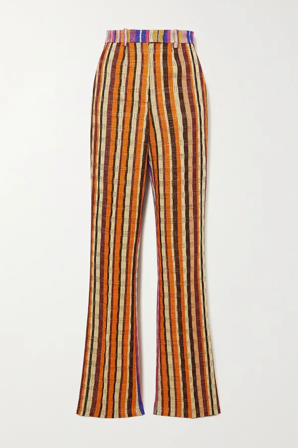 KENNETH IZE Striped Woven Straight-leg Pants