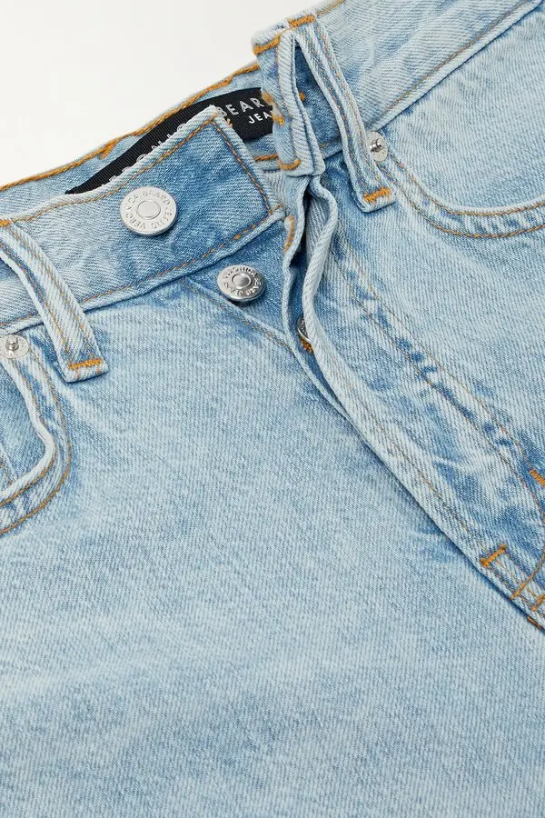 Veronica Beard Taylor Frayed High-rise Wide-leg Jeans