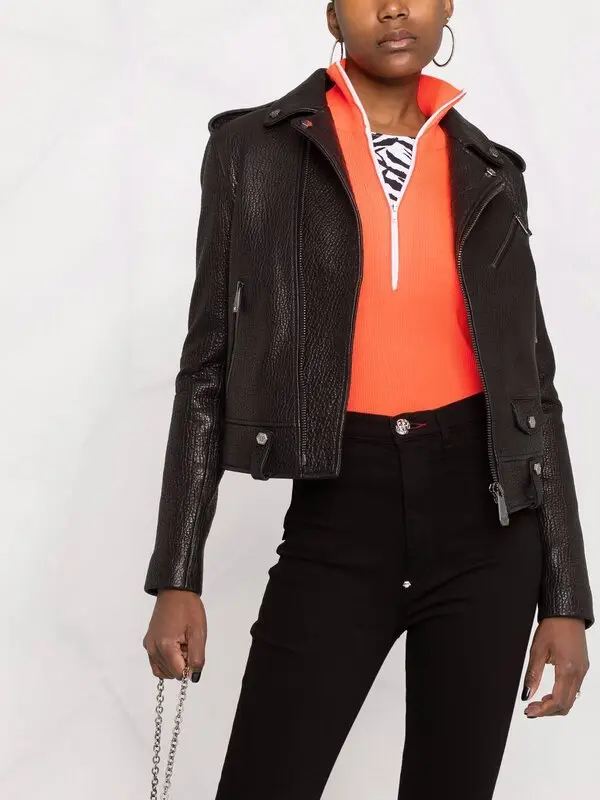 Philipp Plein Iconic Leather Biker Jacket