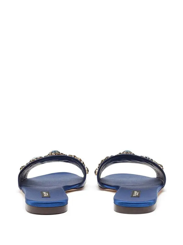 Dolce & Gabbana Bianca Crystal-embellished Slides