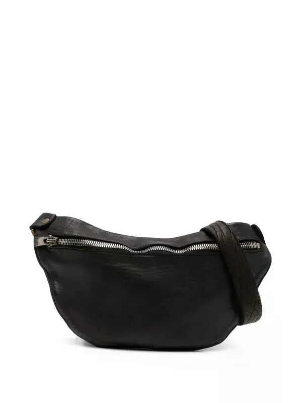 Guidi Cracked-effect Belt Bag - Black