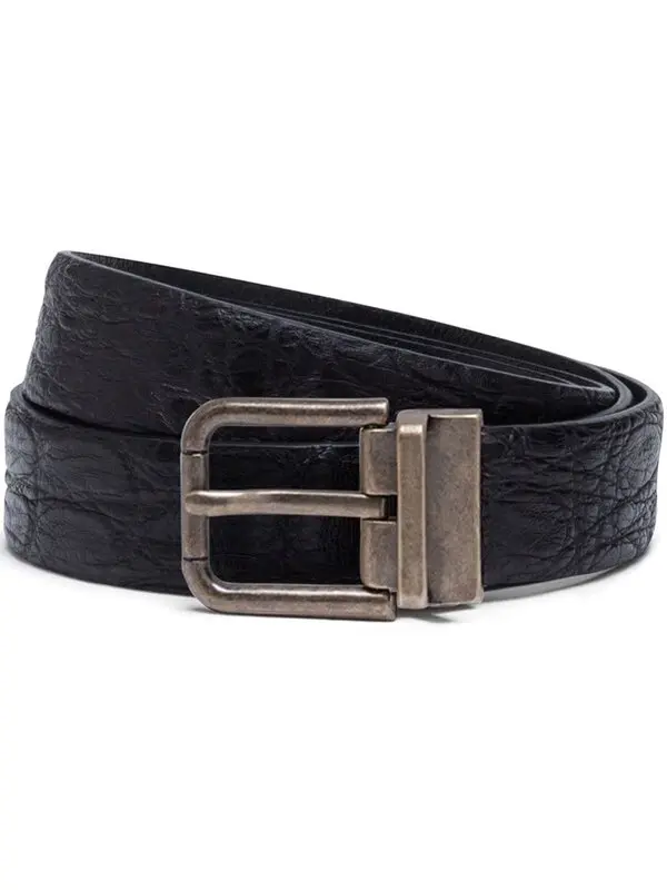 Dolce & Gabbana Buckled Leather Belt - Black