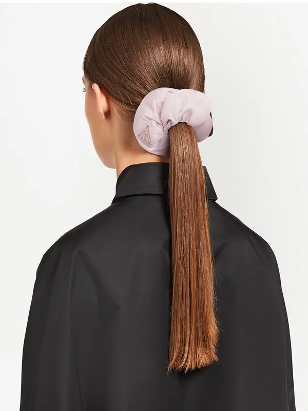 Prada Re-nylon Triangle Logo Scrunchie - Pink