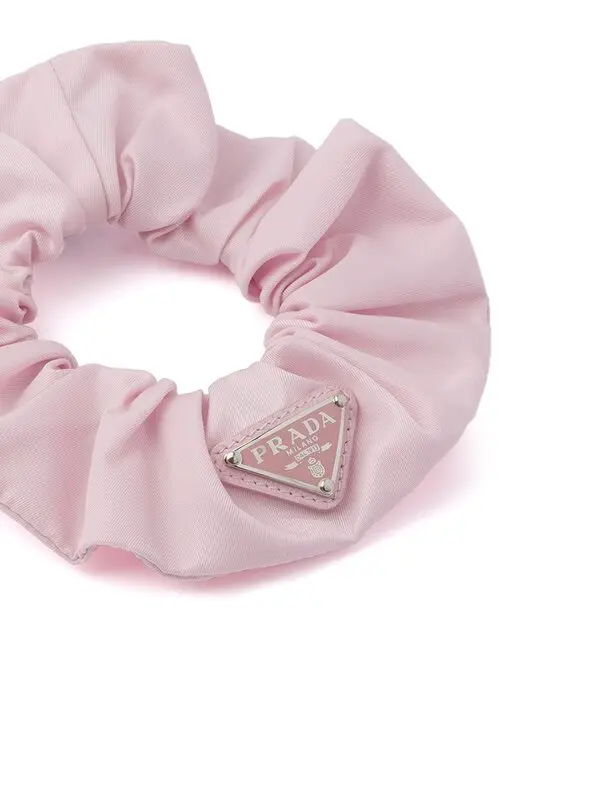 Prada Re-nylon Triangle Logo Scrunchie - Pink