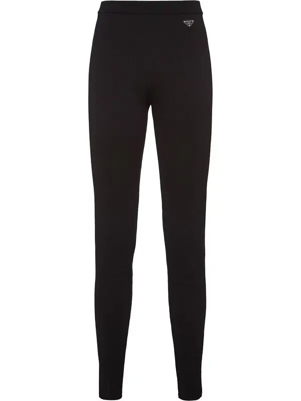 ボトムスその他 PRADA Black viscose blend leggings (22226S2121Y86 F0002) Prada Triangle-Logo Leggings - Black | Editorialist