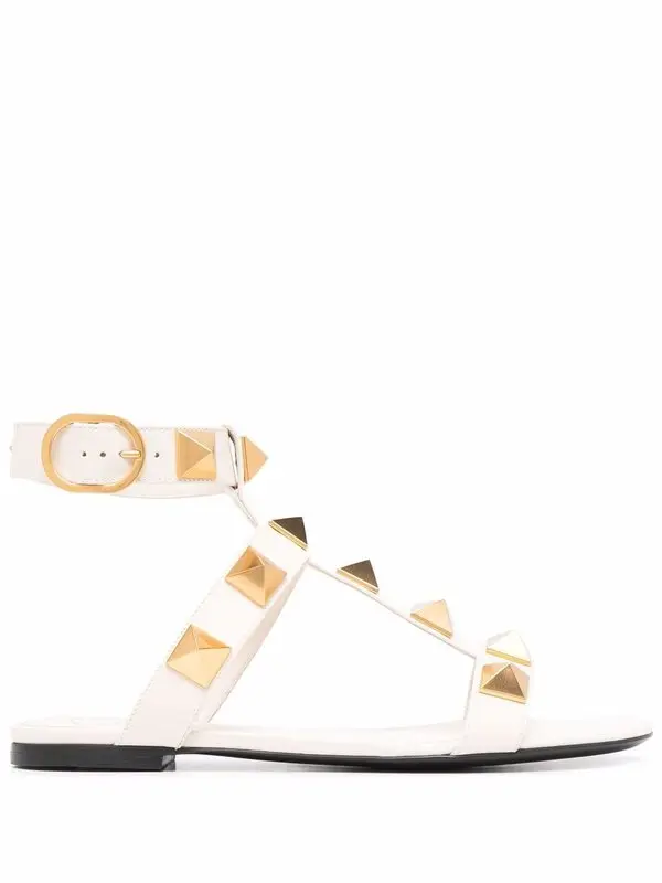 Valentino Garavani Roman Stud Flat Leather Sandals