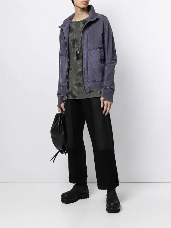 ISAAC SELLAM EXPERIENCE Funnel Neck Leather Jacket