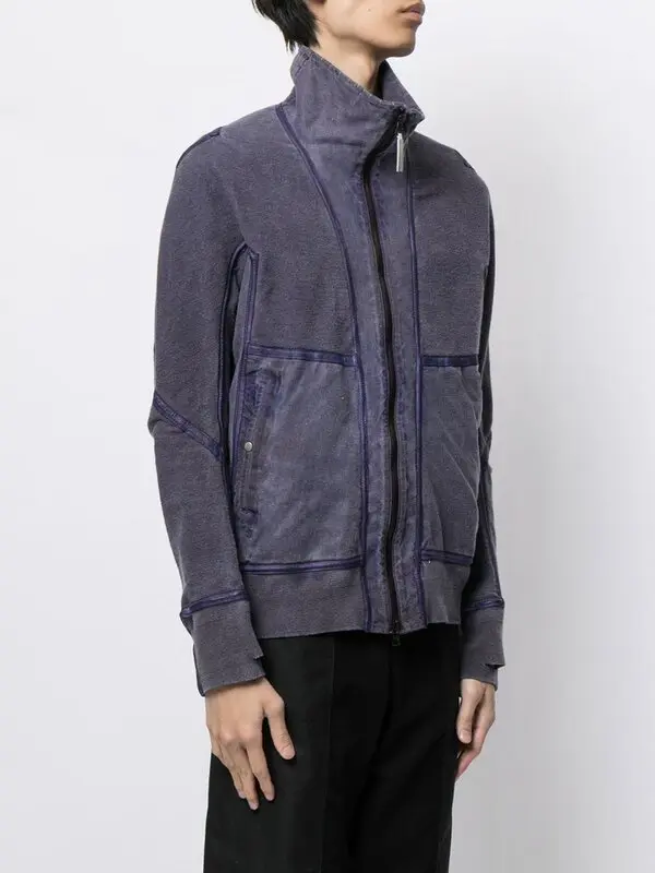 ISAAC SELLAM EXPERIENCE Funnel Neck Leather Jacket