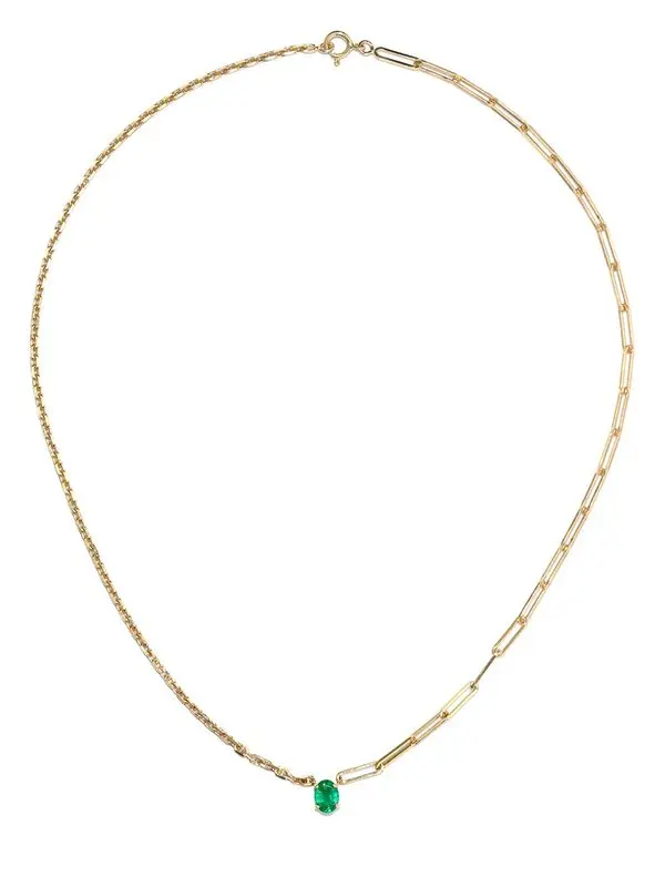 Yvonne Léon 18kt Yellow Emerald Necklace - Gold
