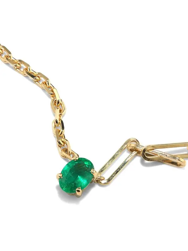 Yvonne Léon 18kt Yellow Emerald Necklace - Gold