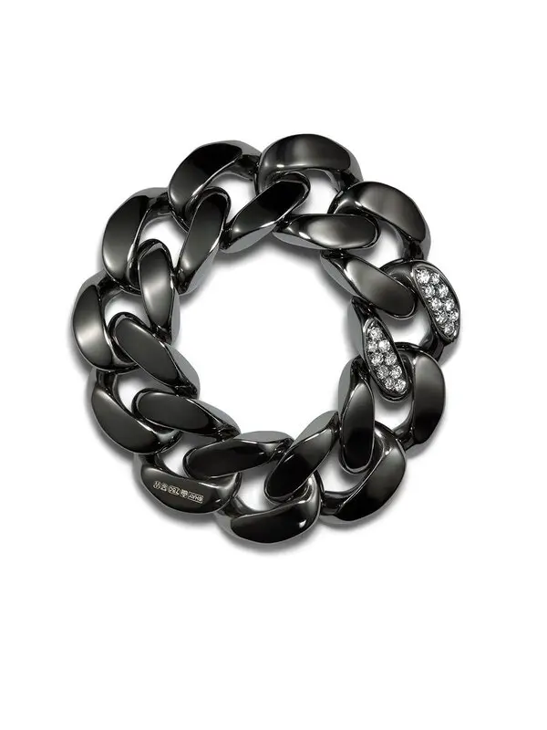 Shay 18k Gold Diamond Chain Ring - Black