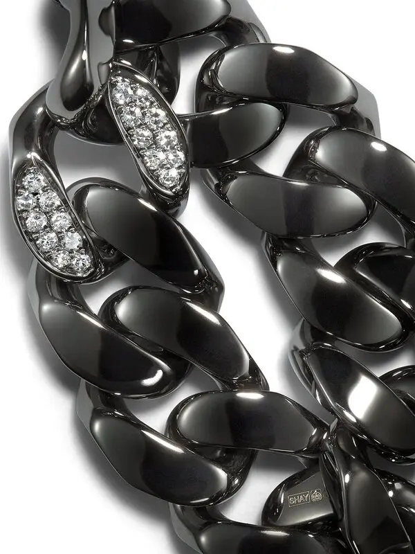 Shay 18k Gold Diamond Chain Ring - Black