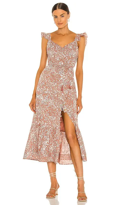 CLEOBELLA Sophia Midi Dress In Rust