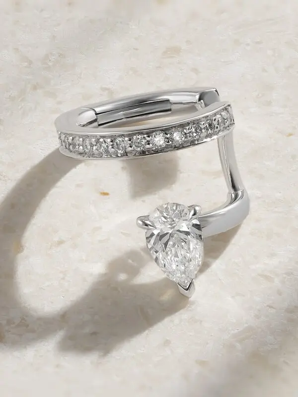 REPOSSI Serti Sur Vide 18-karat Diamond Ear Cuff - Silver