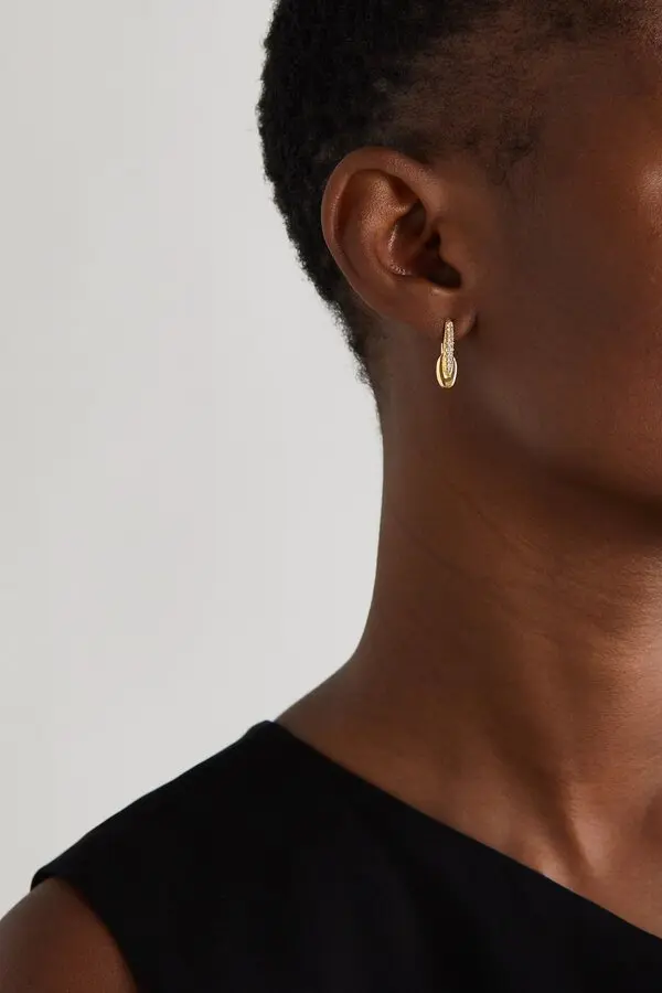 Melissa Kaye Ada 18-karat Diamond Huggie Hoop Earrings