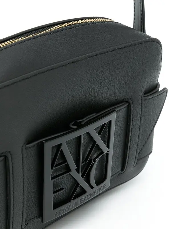 Armani Exchange Logo-plaque Crossbody Bag - Black