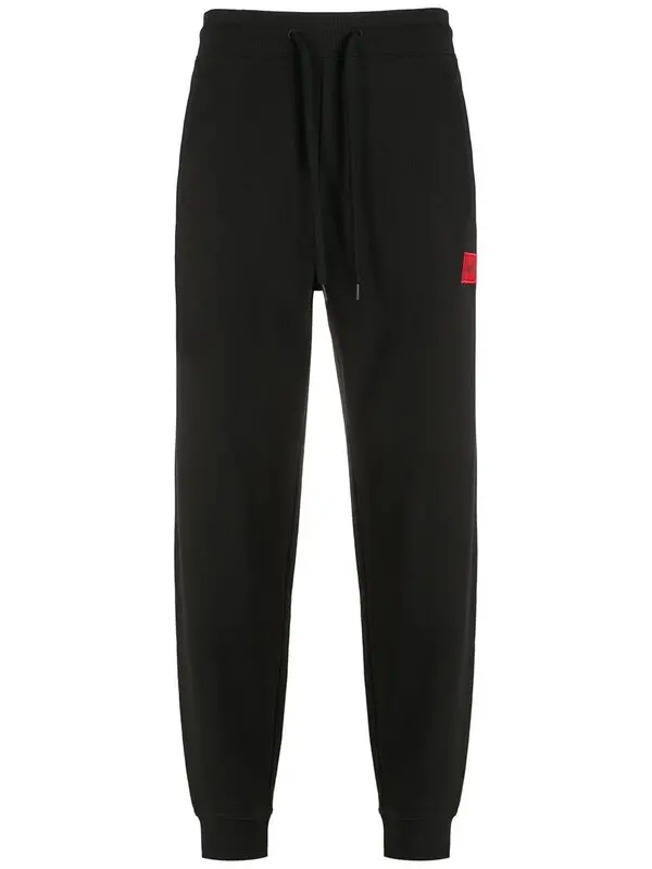 BOSS Logo-patch Cotton Track Pants - Black