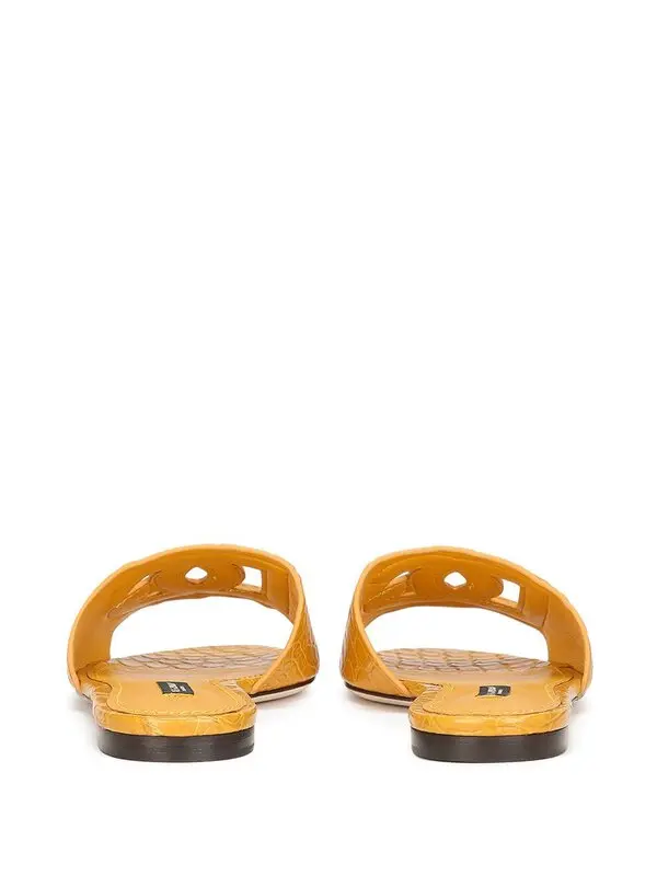 Dolce & Gabbana Dg Millennials Leather Sandals - Yellow