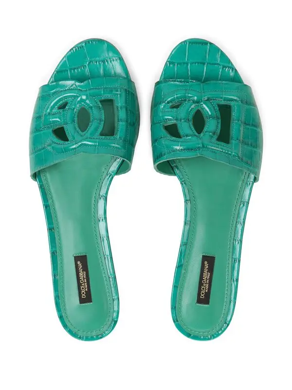 Dolce & Gabbana Dg Millennials Leather Sandals - Green