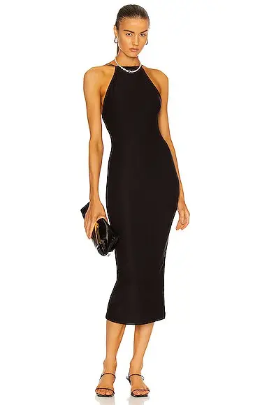 knee length dresses for ladies Zimmermann Tallow Halter Midi Dress, Black Multi Floral, Size 2, 100% Linen