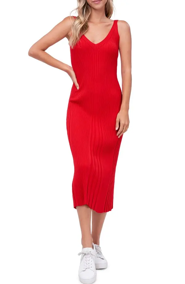 EN SAISON Rib Knit Midi Dress