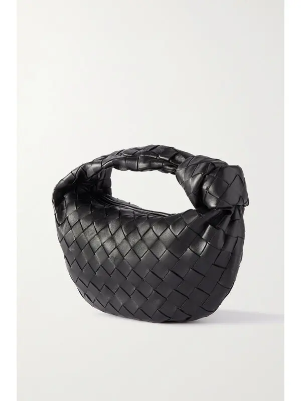 Bottega Veneta Jodie Mini Knotted Intrecciato Leather Shoulder Bag - Black