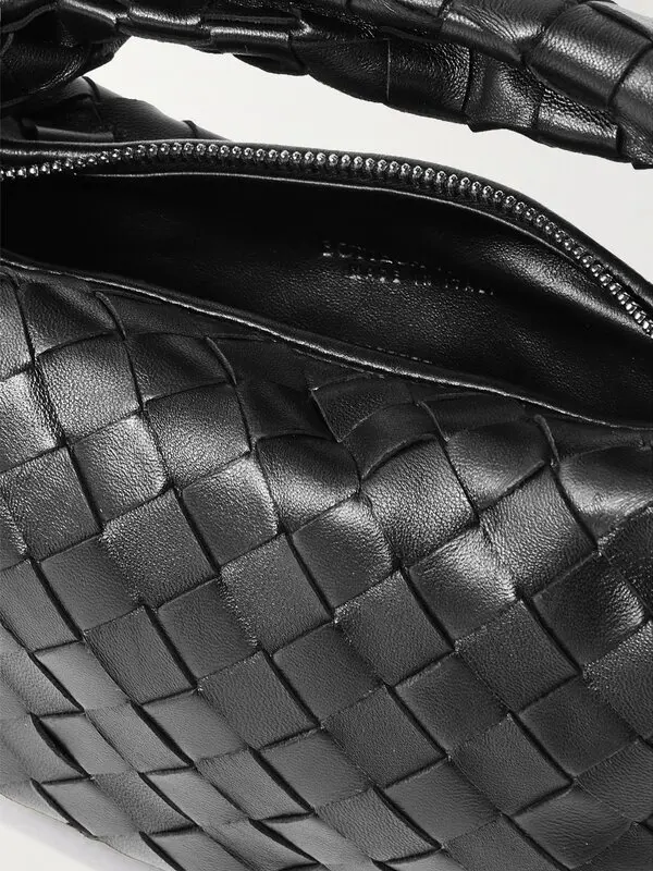 Bottega Veneta Jodie Mini Knotted Intrecciato Leather Shoulder Bag - Black