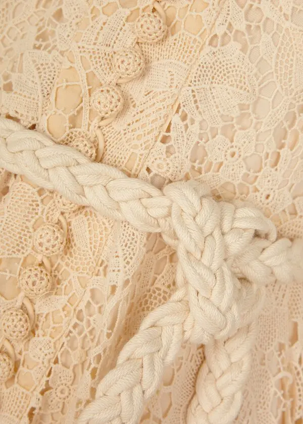 chinese dress ladies Zimmermann Ivory Cassia Puff Sleeved Cotton-Lace Mini Dress Size 2 – Mine &  Yours