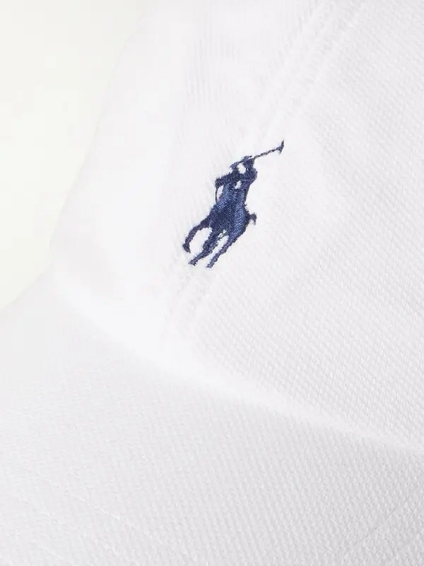 Ralph Lauren White Baseball Hat with Navy Polo Player Embroidery Ralph Lauren Logo-Embroidered Cotton-Twill And Mesh Baseball  main image 3