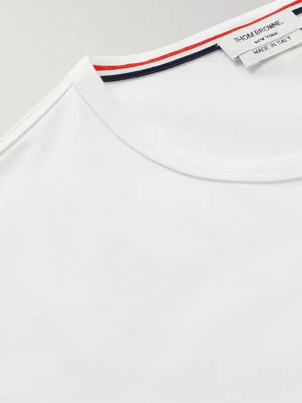 Thom Browne Slim-fit Grosgrain-trimmed Cotton-jersey T-shirt