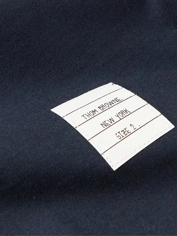 Thom Browne Slim-fit Grosgrain-trimmed Cotton-jersey T-shirt - Blue
