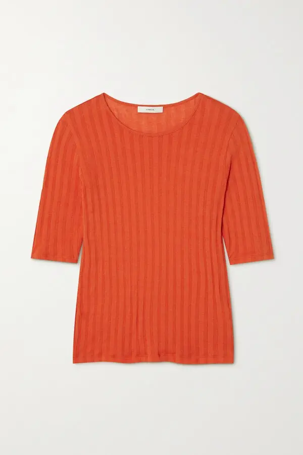 Vince Ribbed Cotton T-shirt