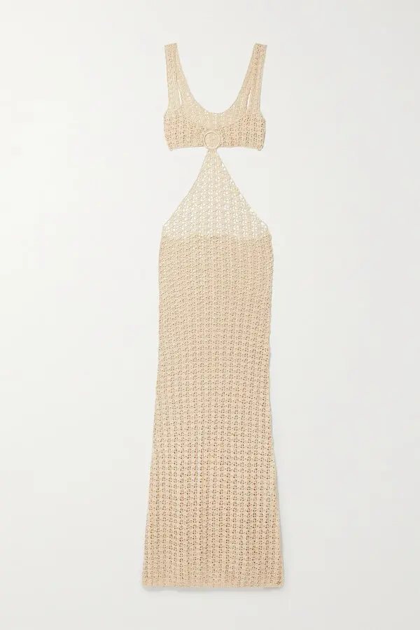 Cult Gaia Tyra Cutout Crochet-knit Maxi Dress